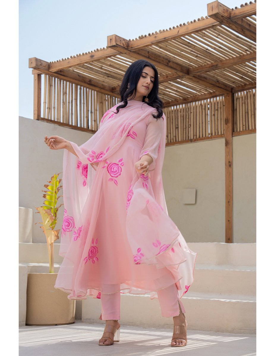 Peach Hand-Paint Suit Set – SUTI-KAPDA