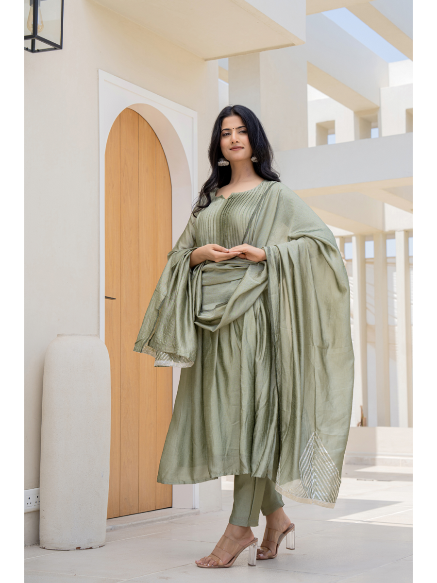 Olive Pintex Suit Set – SUTI-KAPDA